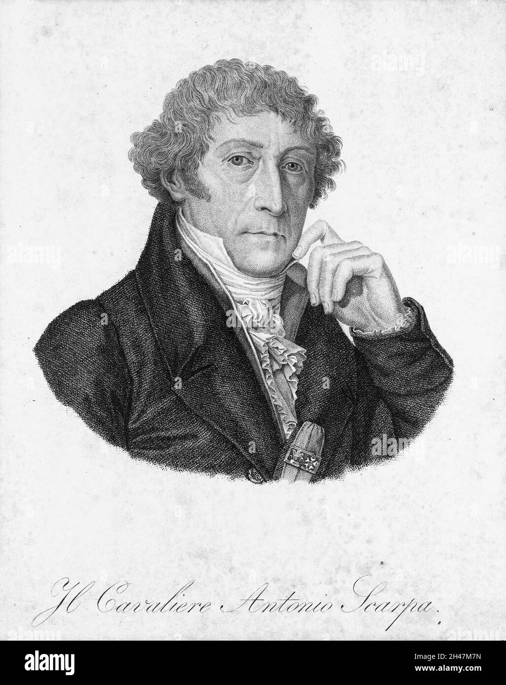 Antonio Scarpa. Stipple engraving by G. Rados after A. Bramati Stock ...