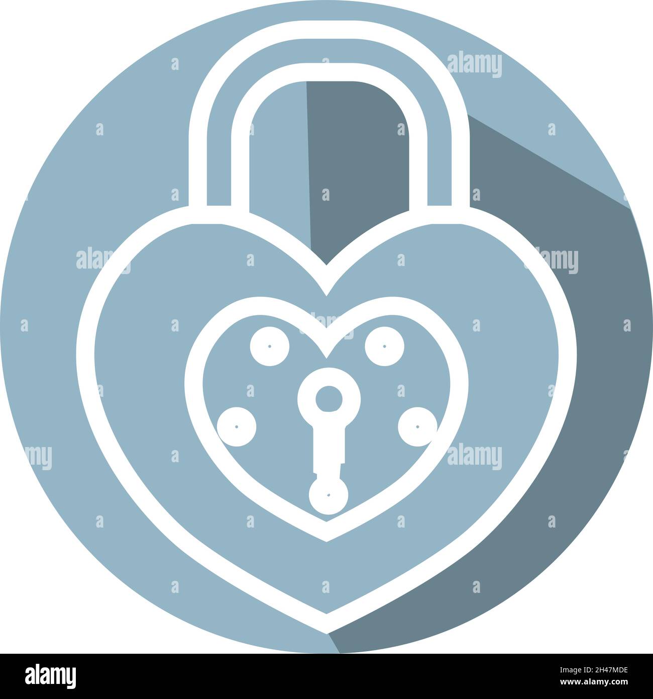 Heart lock, illustration, vector, on a white background Stock Vector ...