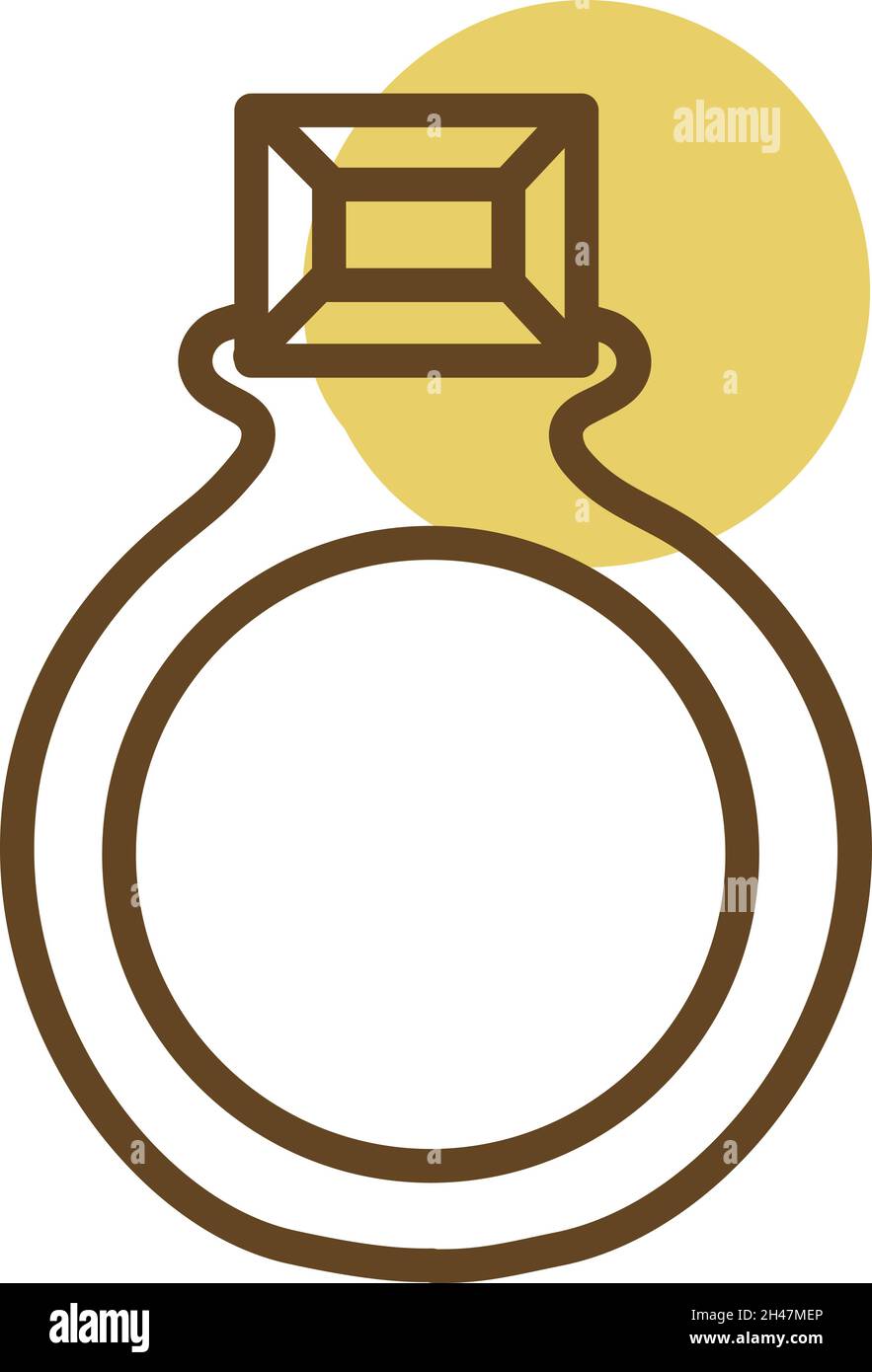 Big diamond ring, illustration, vector, on a white background Stock ...
