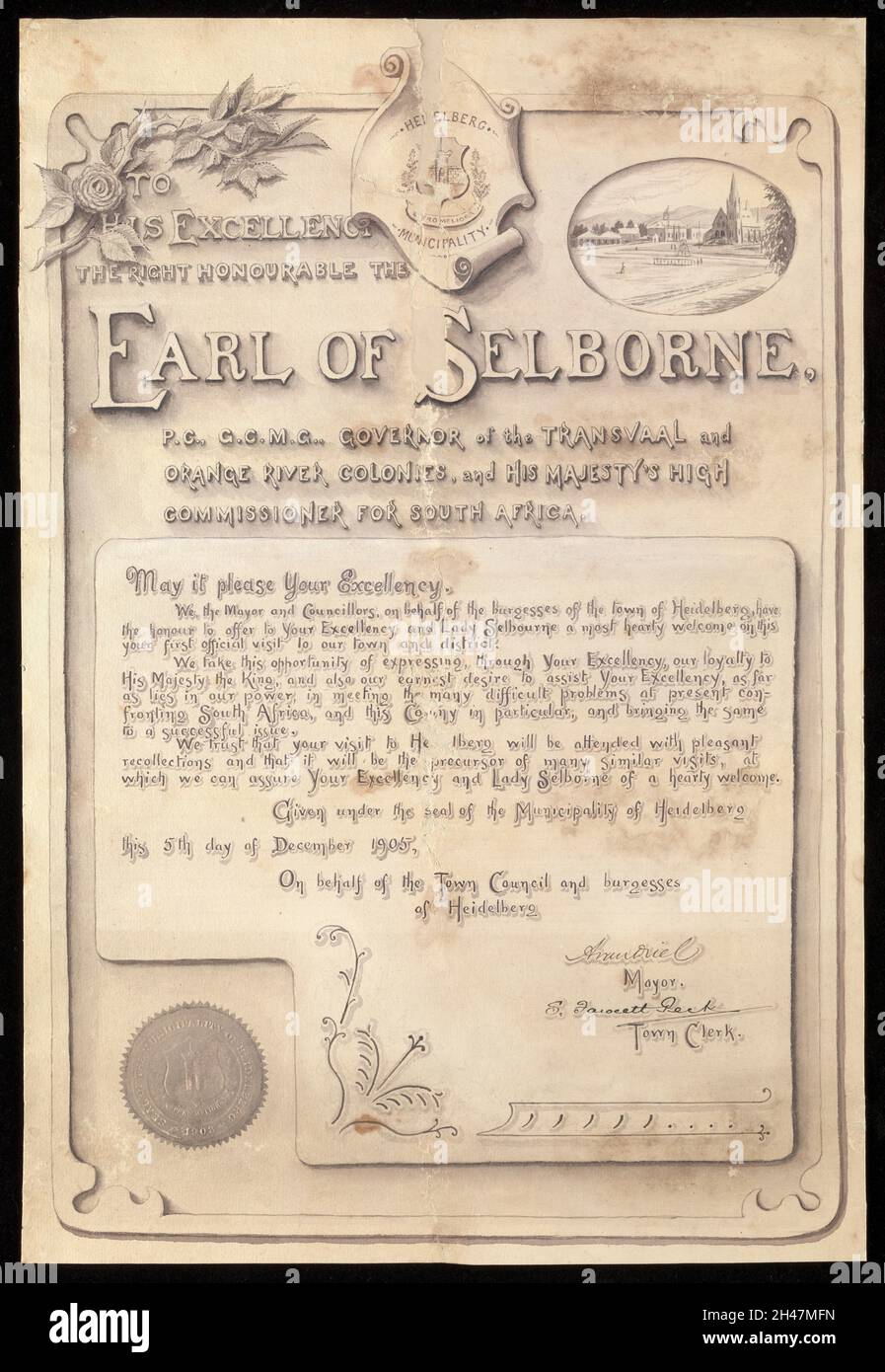 Address to the Earl of Selborne from the town of Heidelberg, Transvaal ...