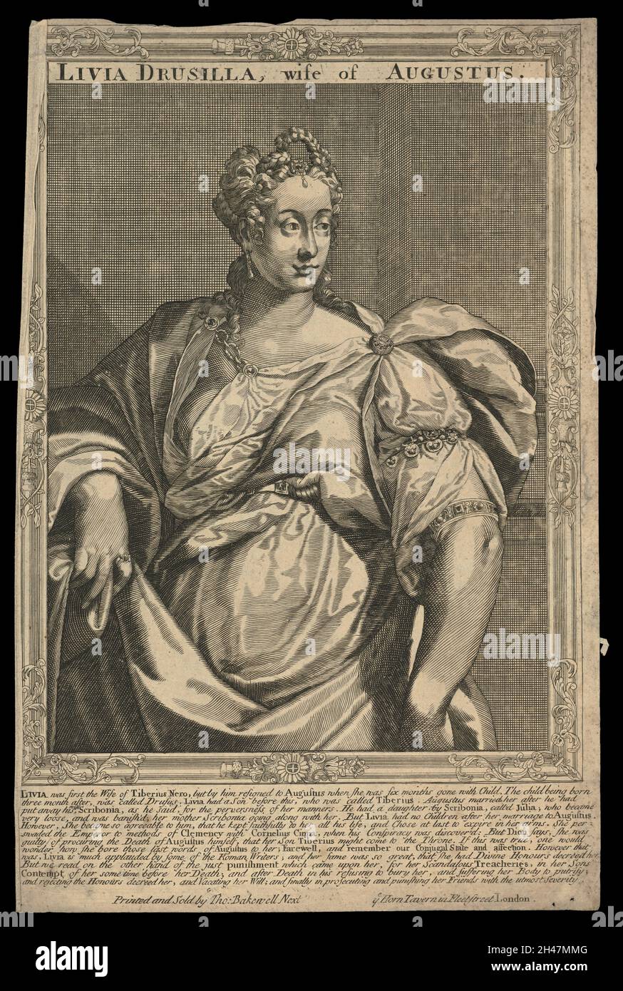 Livia Drusilla, wife of Augustus Caesar. Line engraving, 16--, after A ...