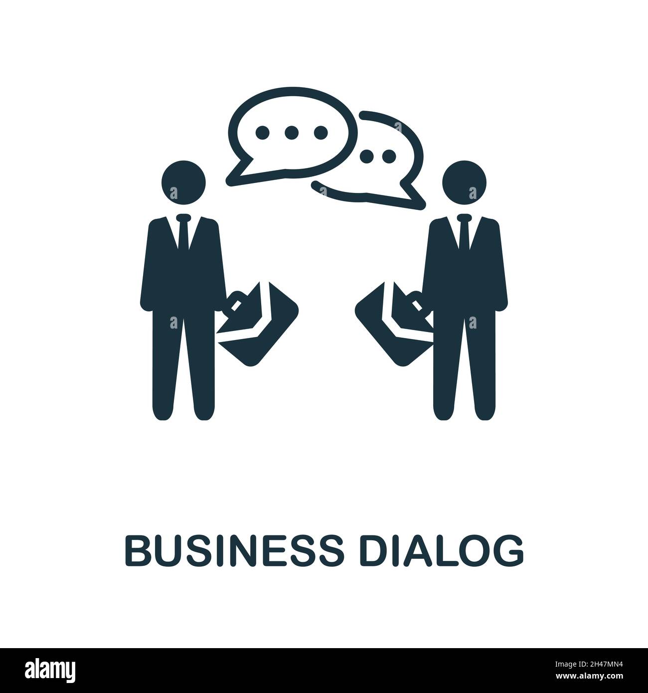 Business Dialog icon. Monochrome sign from project development ...