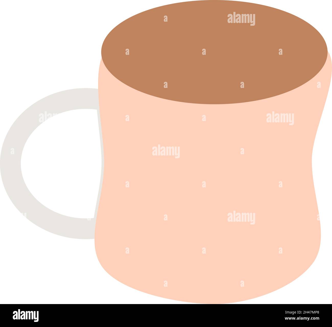 Big pink tea mug, illustration, vector, on a white background Stock ...