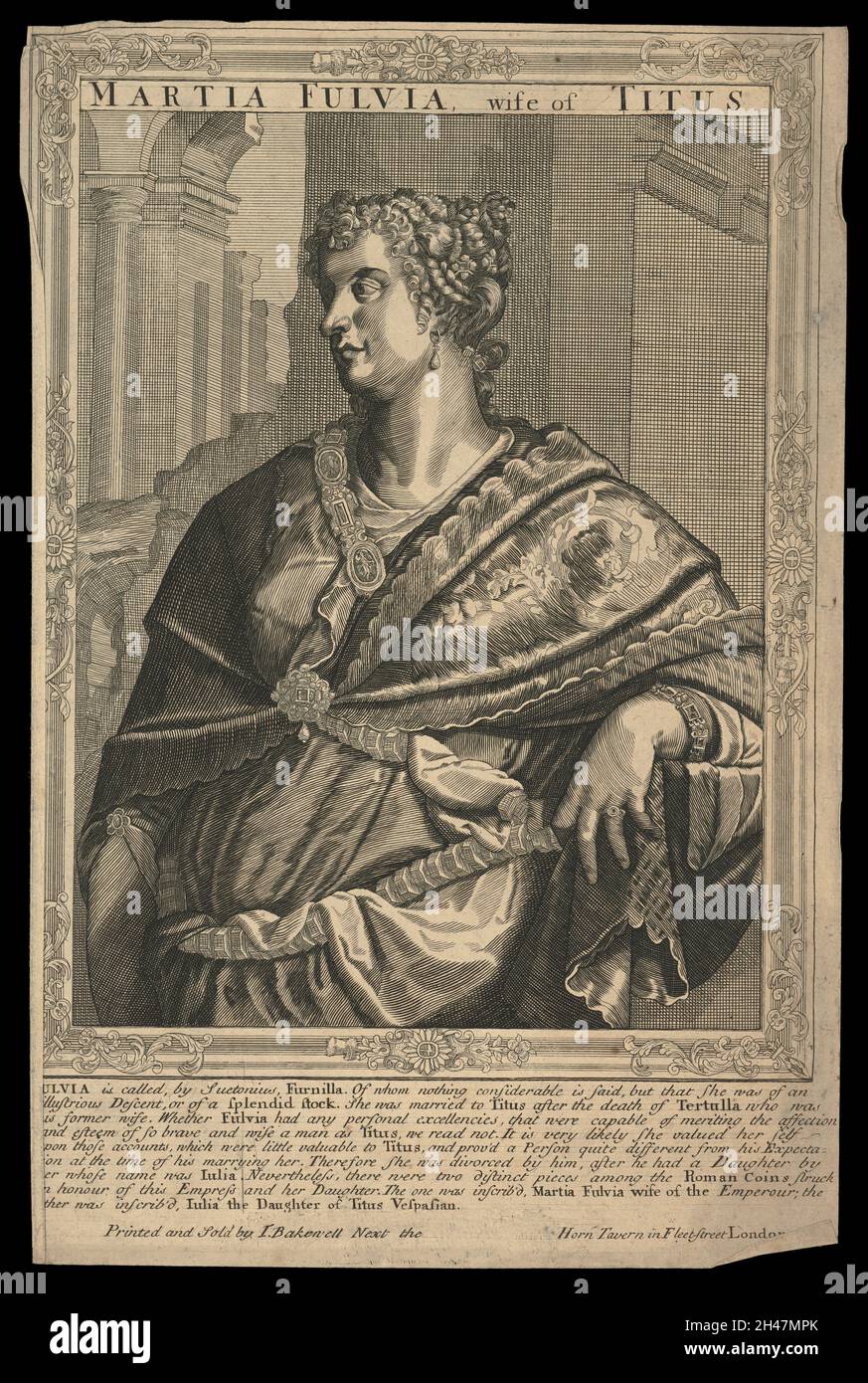 Martia Fulvia (Marcia Furnilla), wife of Titus, Emperor of Rome. Line ...