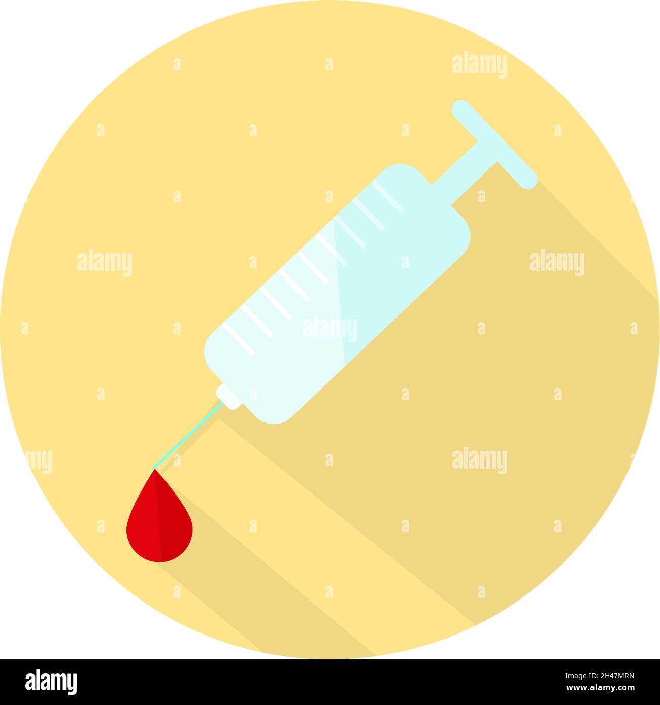 Medical syringe, illustration, vector, on a white background Stock ...