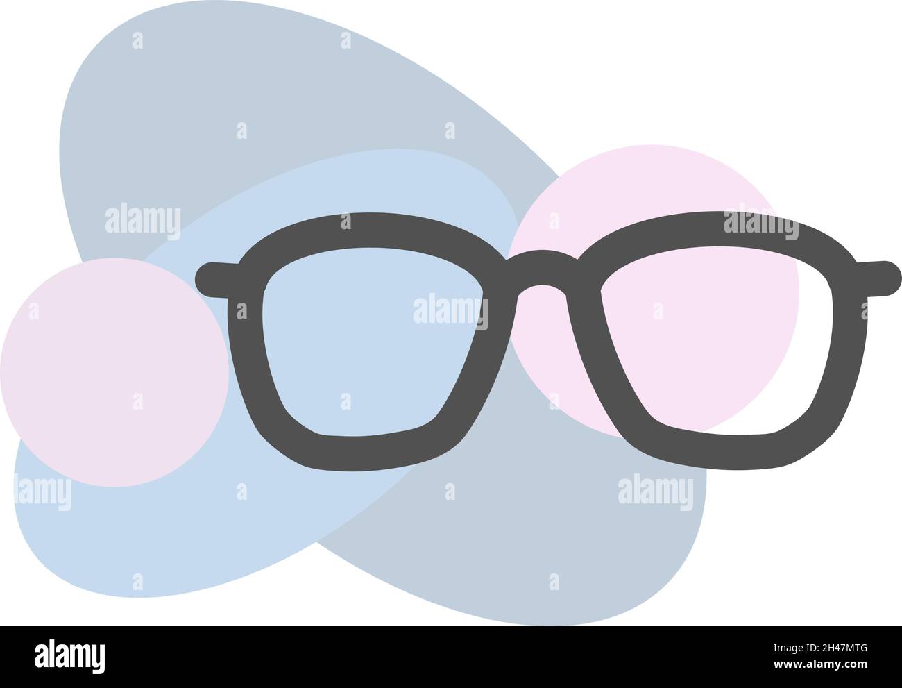 Simple black glasses, illustration, vector, on a white background Stock ...