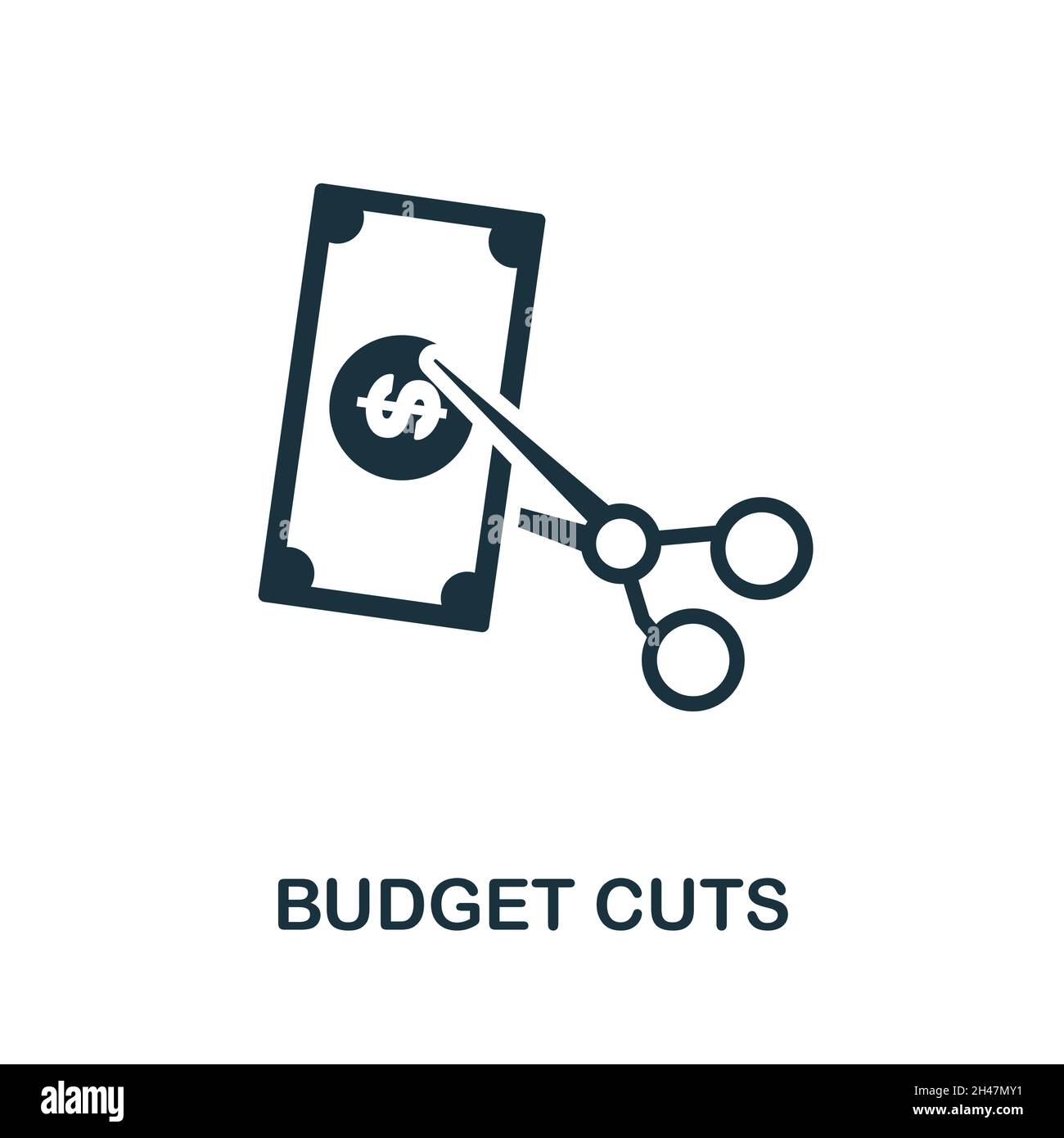 Budget Cuts icon. Monochrome sign from project development collection ...