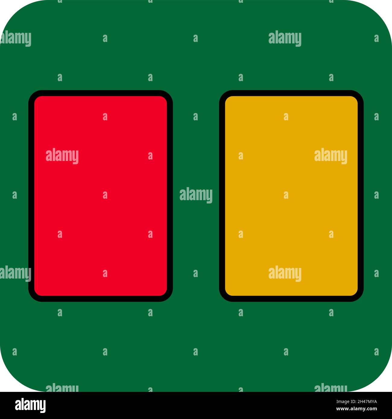 Yellow and red cards, illustration, vector, on a white background Stock ...