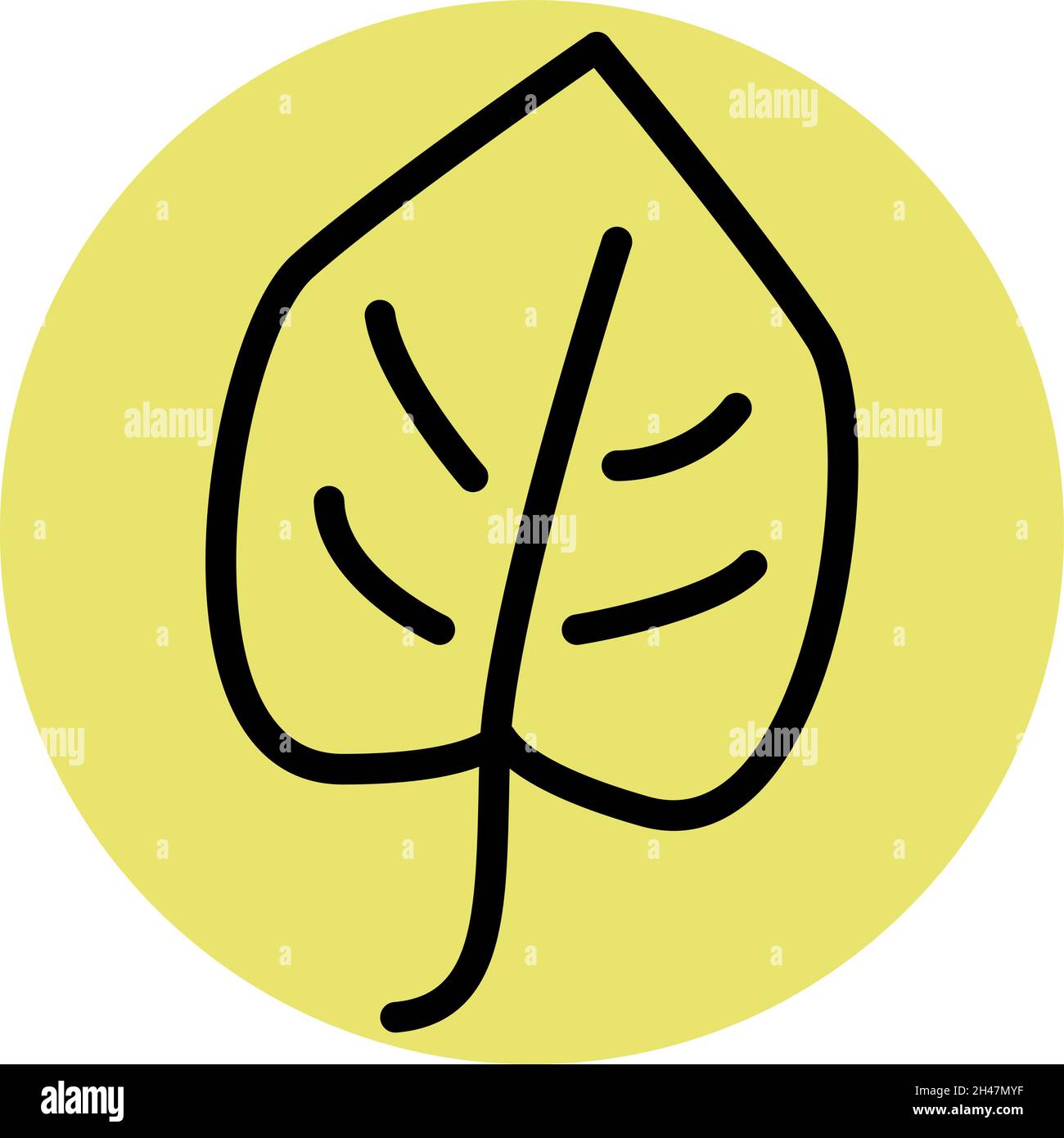 Yellow simple leaf, illustration, vector, on a white background Stock ...