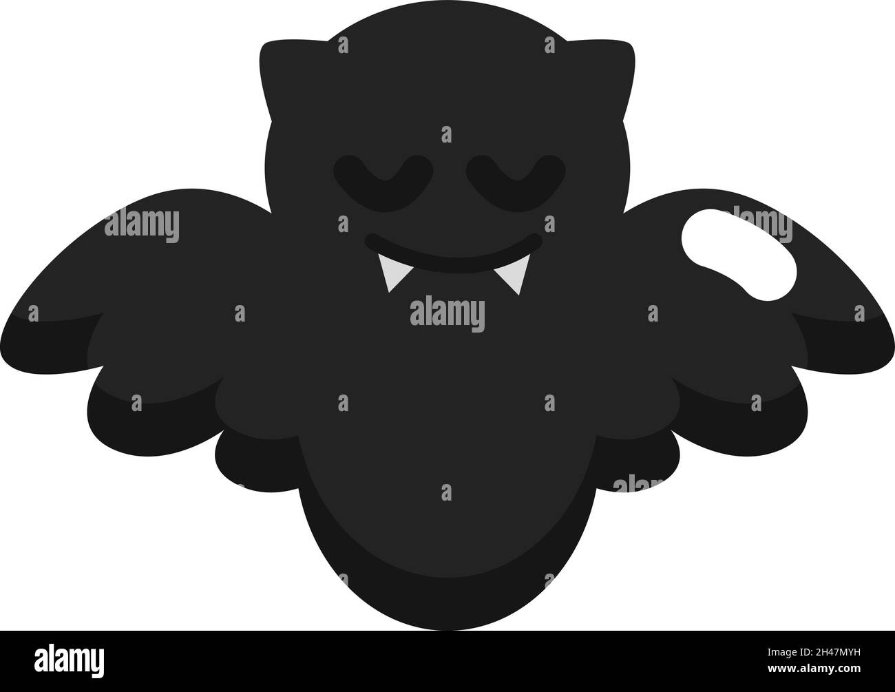 Black bat, illustration, vector, on a white background Stock Vector ...