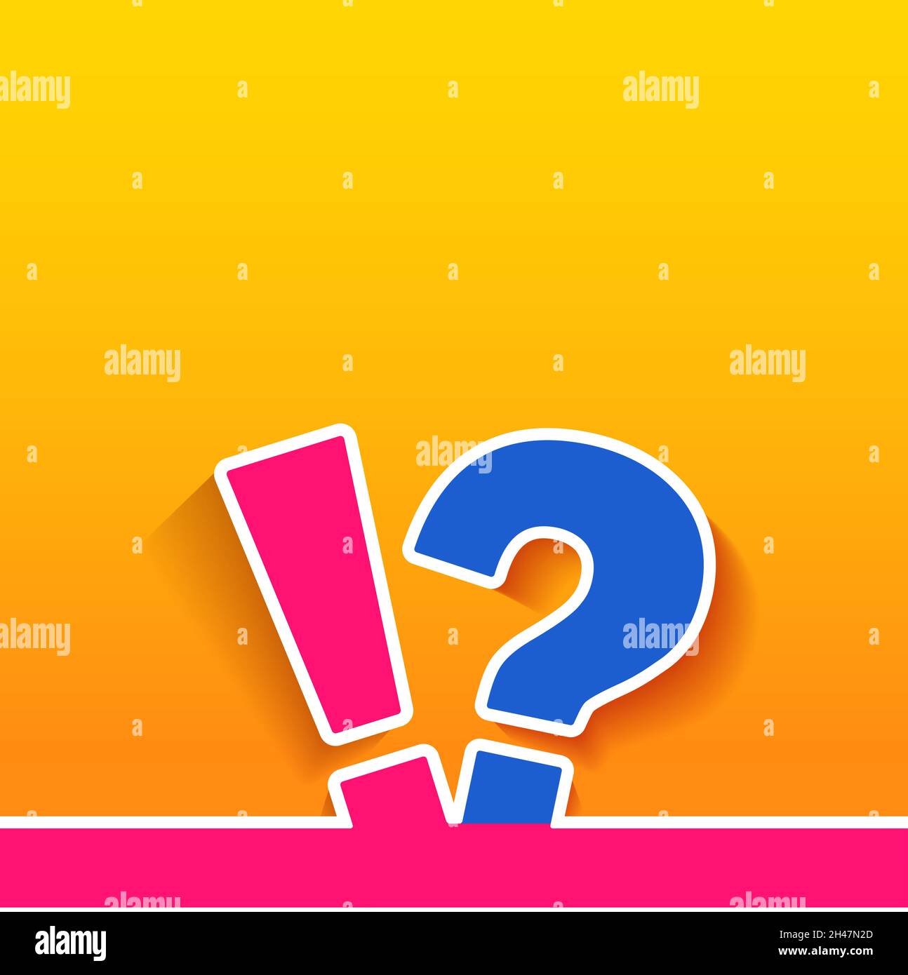 Red Exclamation mark and blue question mark. Orange banner Stock Vector ...