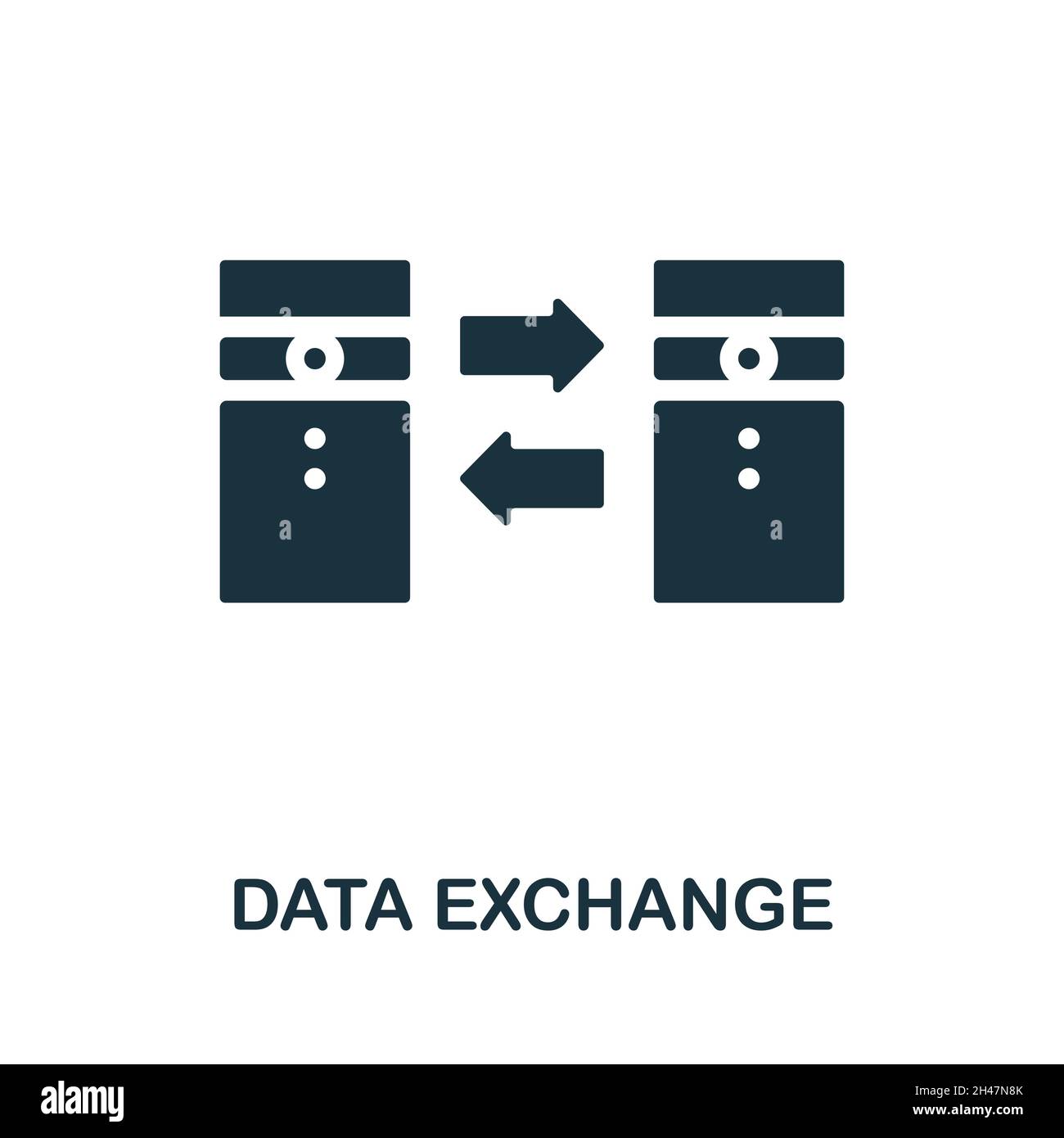 Data Exchange icon. Monochrome sign from project development collection ...