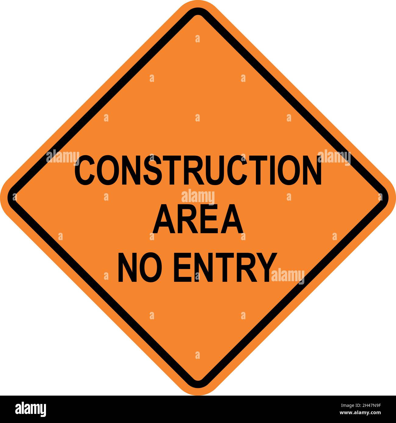 Construction area no entry caution sign. Diamond background. Safety ...
