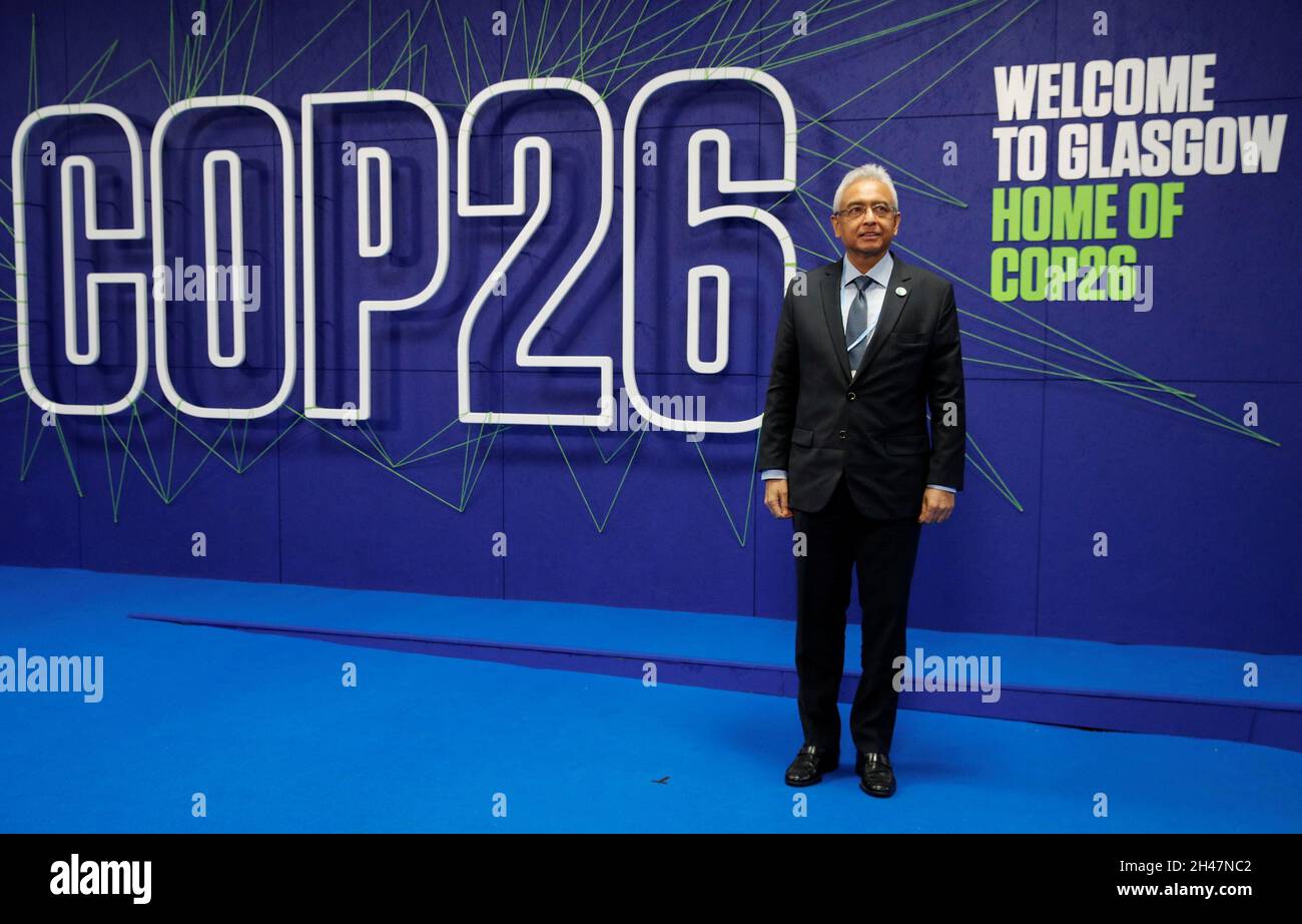 Mauritius' Prime Minister Pravind Kumar Jugnauth arrives for the Cop26 ...