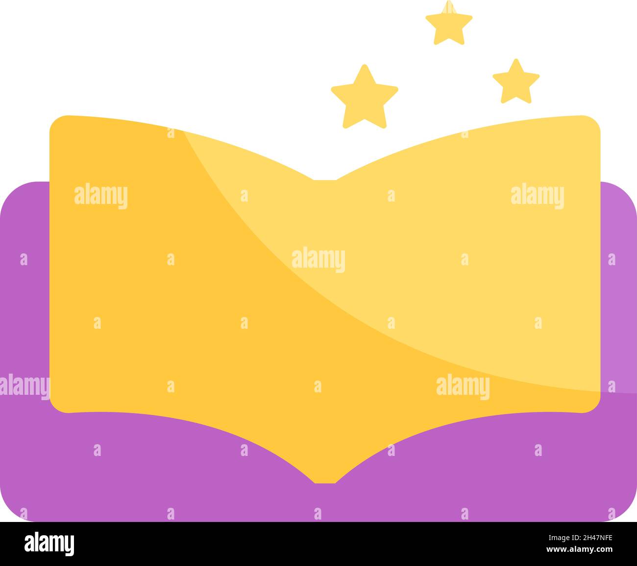 Open magic book, illustration, vector, on a white background Stock ...