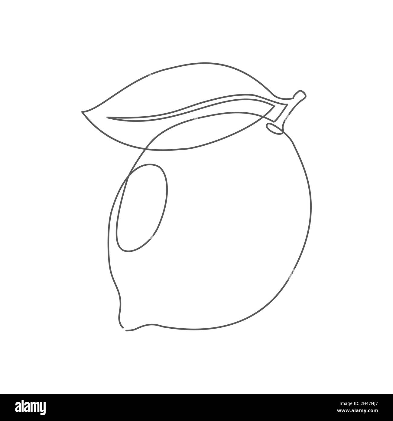 Lemon. One line drawing. Vector lemon in line style Stock Vector Image ...