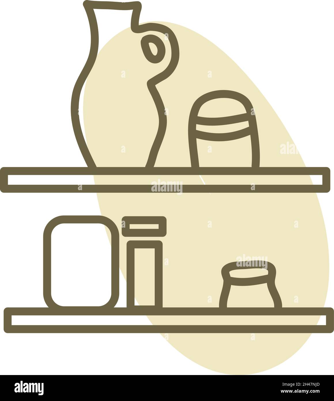 Kitchen shelves, illustration, vector, on a white background Stock ...