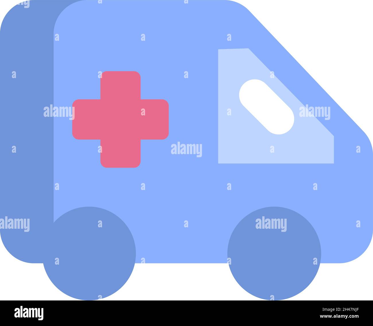 Purple ambulance car, illustration, vector, on a white background Stock ...
