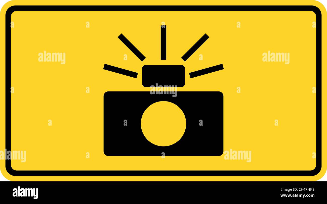 Speed camera warning sign on highway Stock Vector Images - Alamy