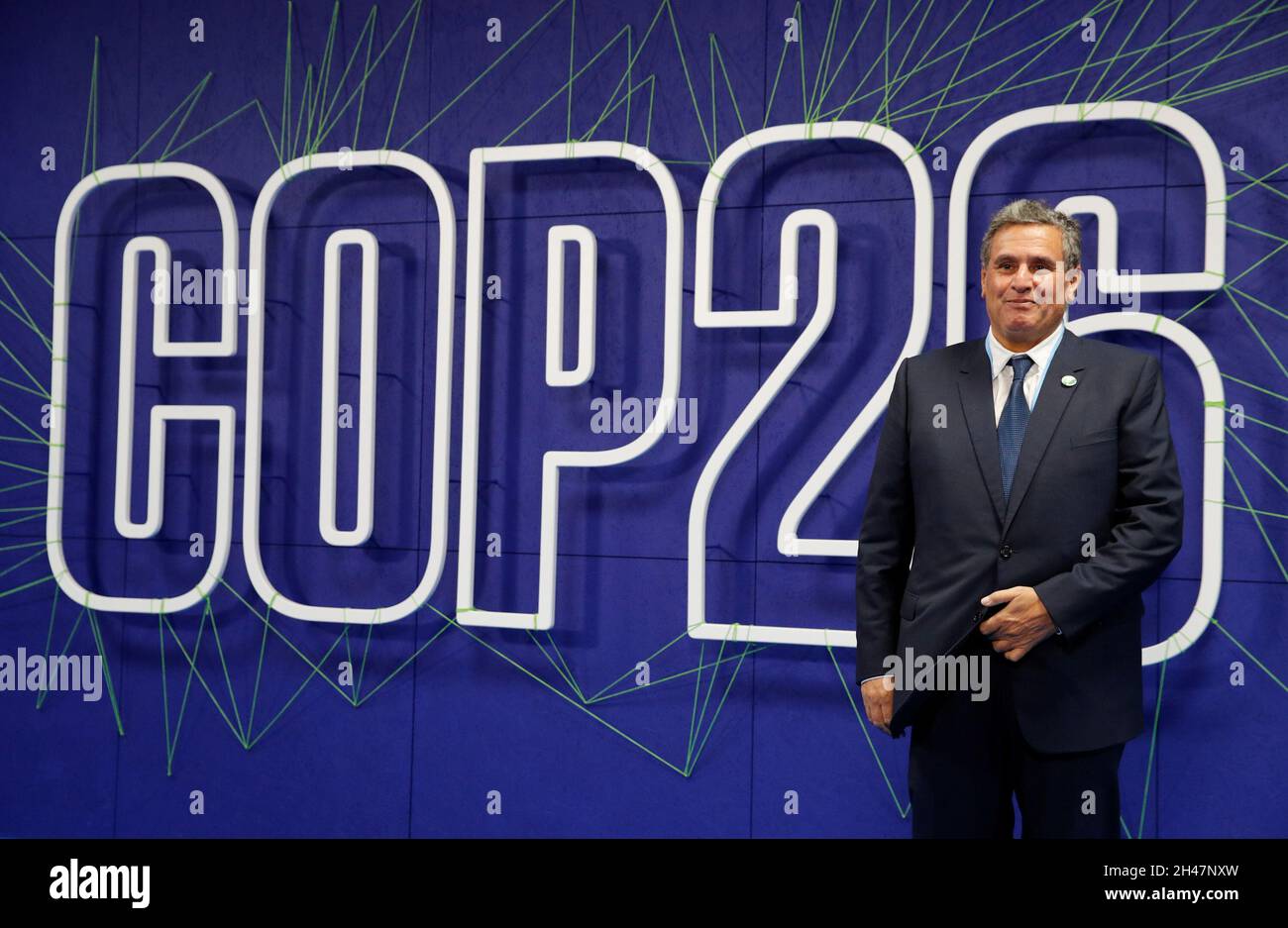 Morocco's Prime Minister Aziz Akhannouch arrives for the Cop26 summit ...
