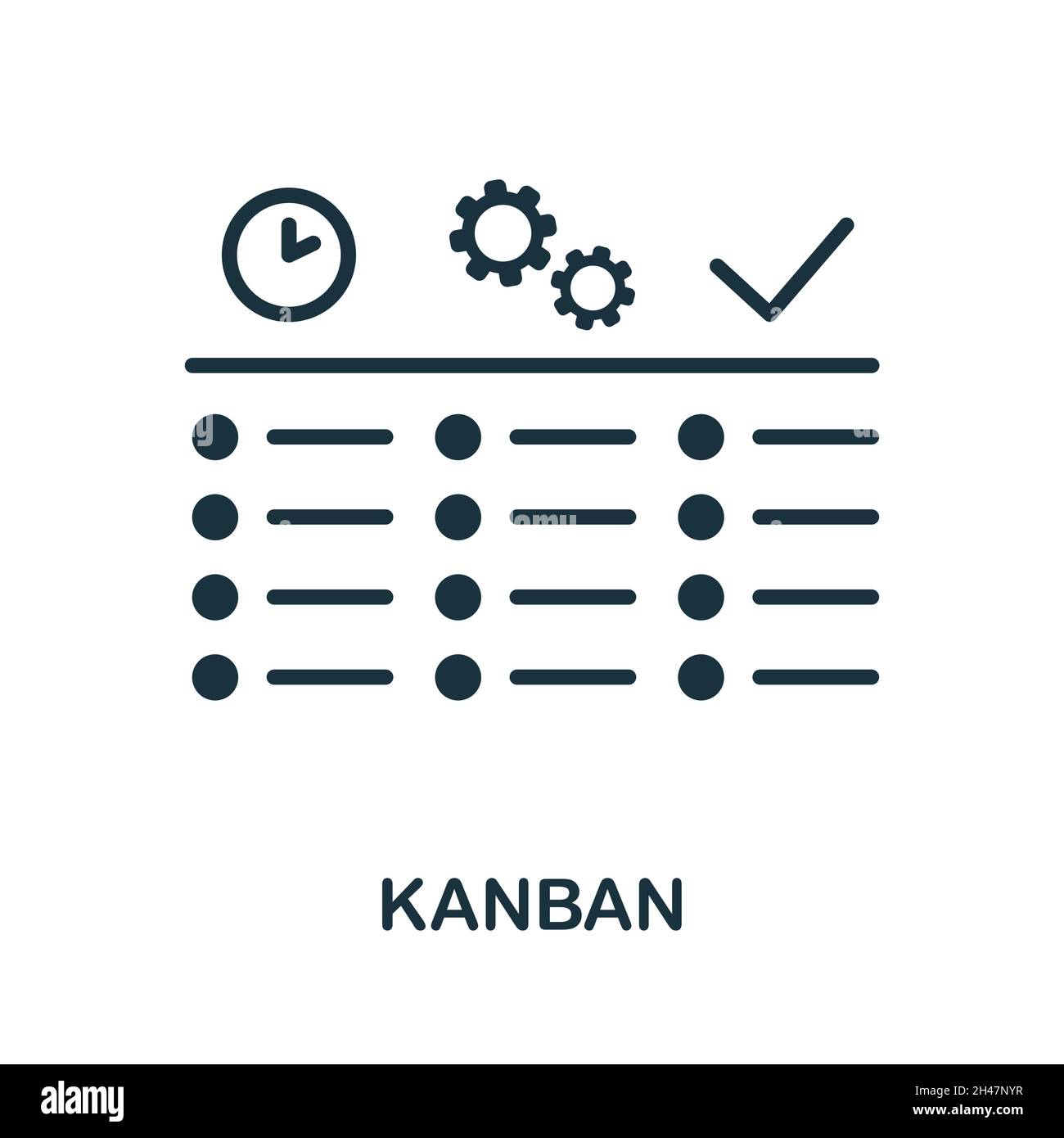 Kanban icon. Monochrome sign from project development collection ...