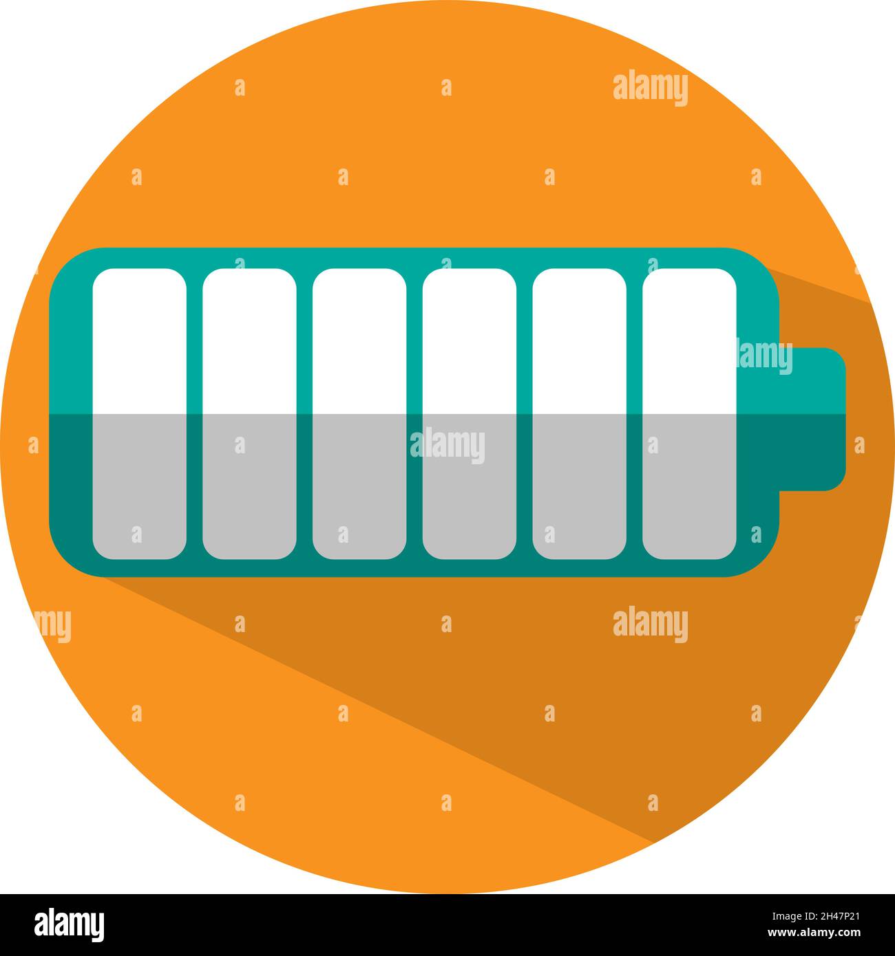 Battery fully charged, illustration, vector, on a white background ...