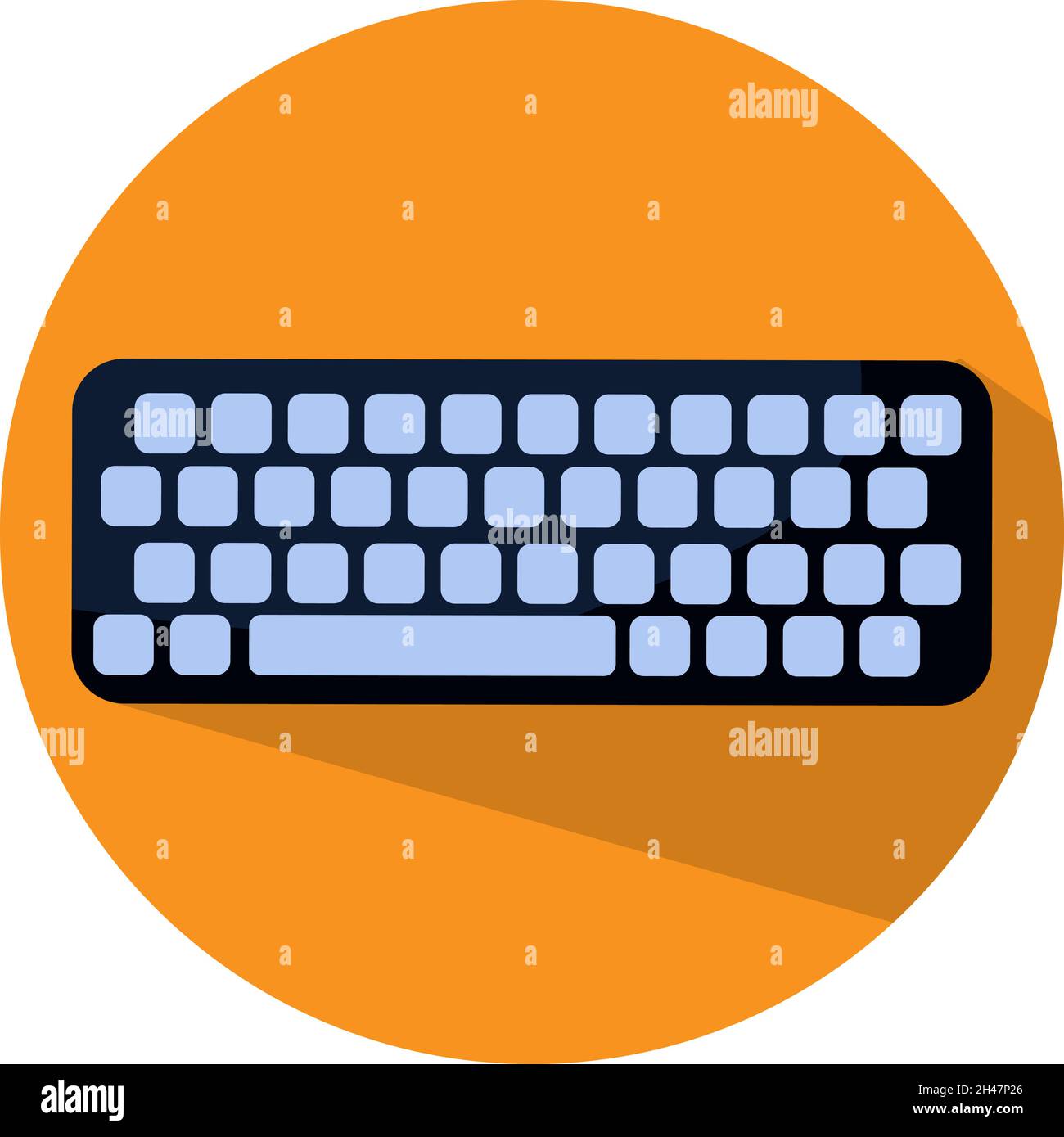 Computer keyboard, illustration, vector, on a white background Stock ...