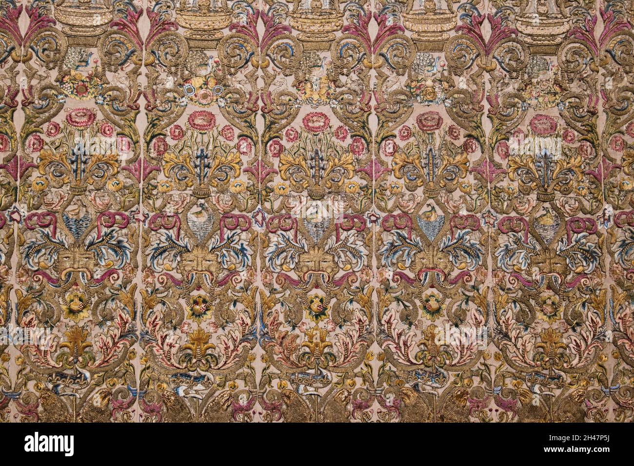 Close up of the original tapestry in a room of the Norman Palace in ...