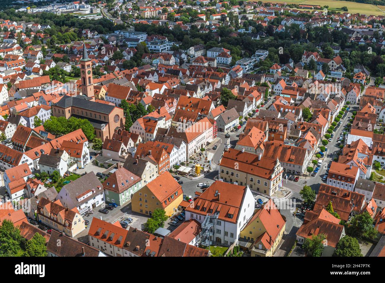 Aerial view to Friedberg in Bavaria Stock Photo - Alamy