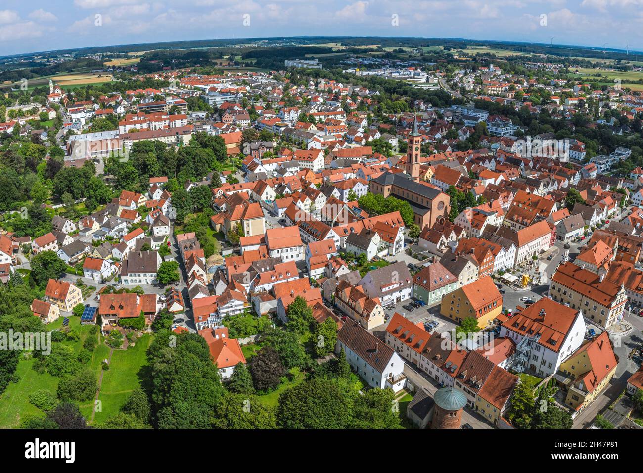 Aerial view to Friedberg in Bavaria Stock Photo - Alamy