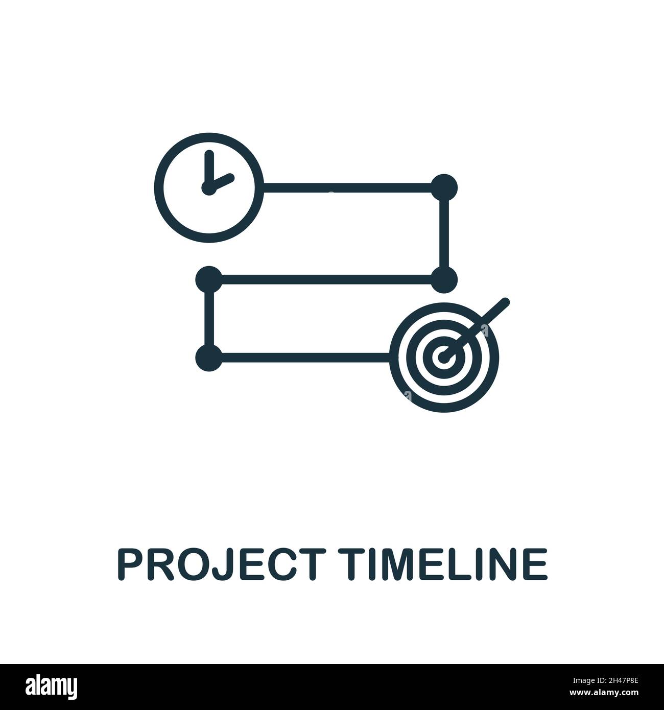 Project Timeline icon. Monochrome sign from project development ...
