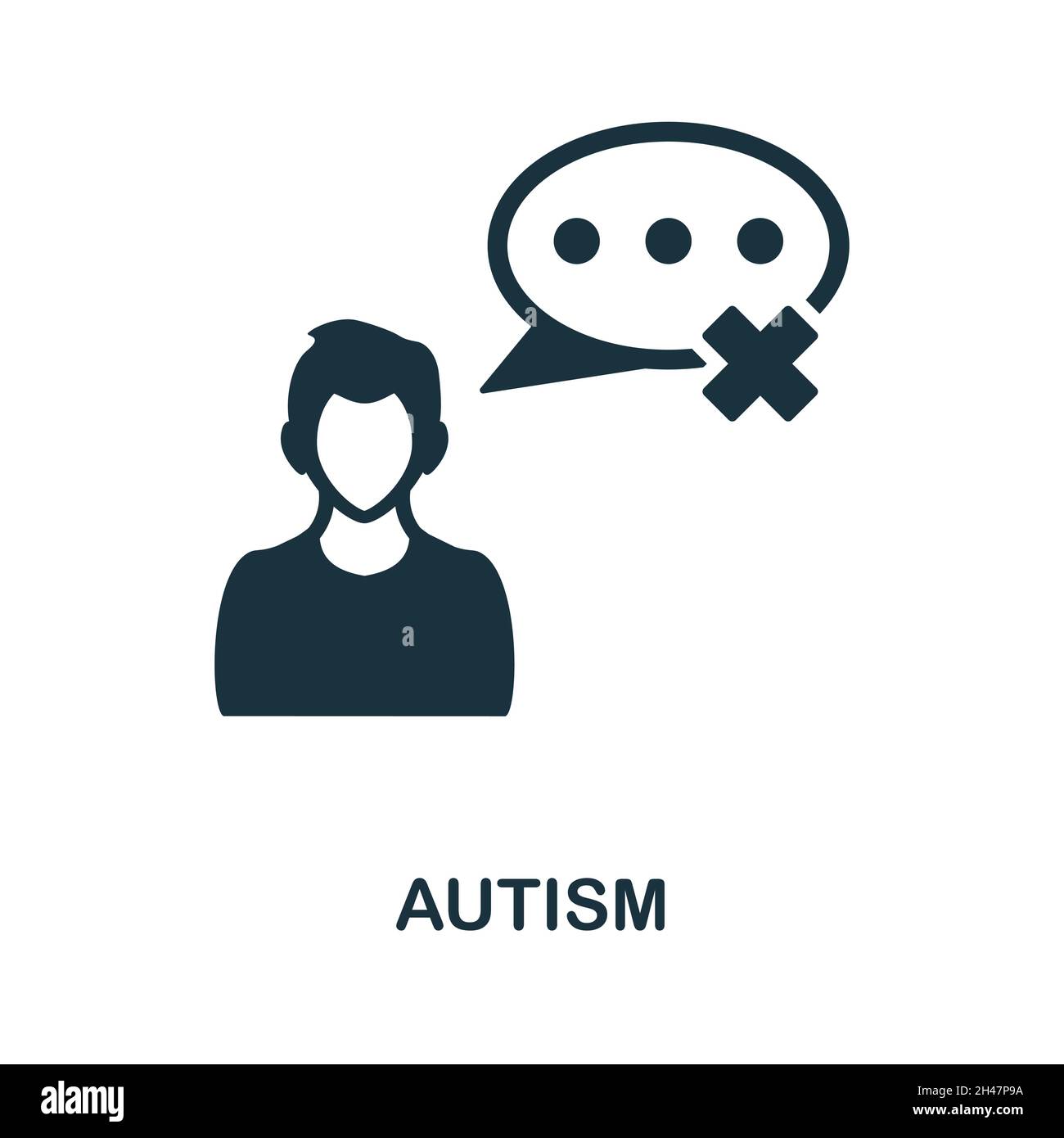 Autism icon. Monochrome sign from psychotherapy collection. Creative ...