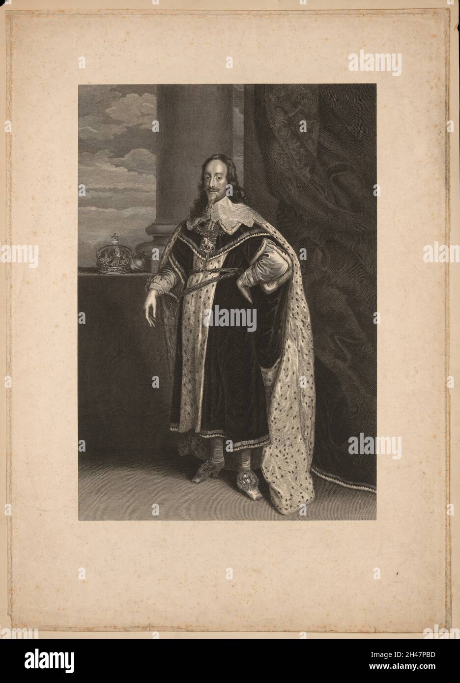 King Charles I. Engraving by H.R. Cook after A. van Dyck Stock Photo ...