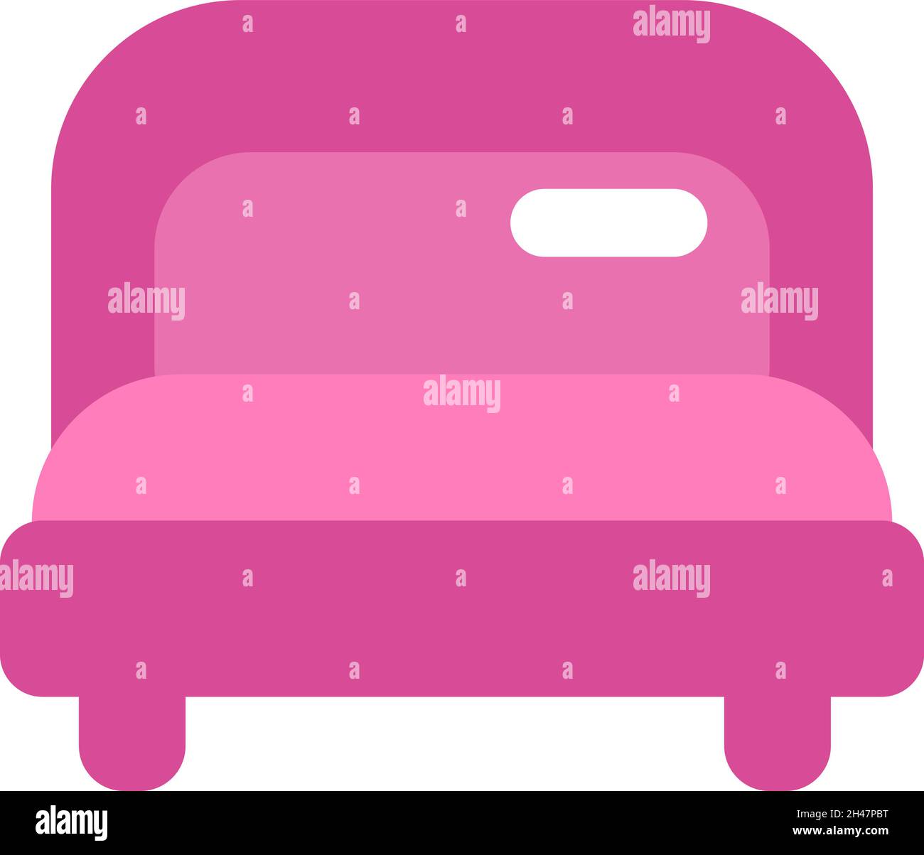 Pink bed, illustration, vector, on a white background Stock Vector ...