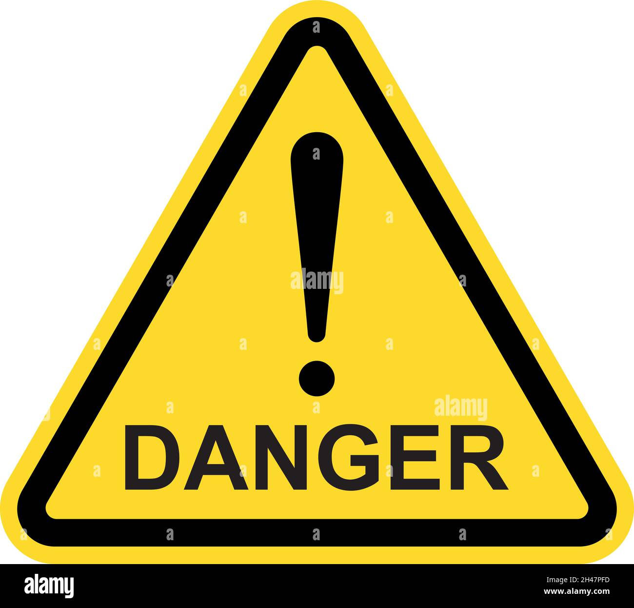 Exclamation danger sign. Safety hazard warning sign Stock Vector Image ...