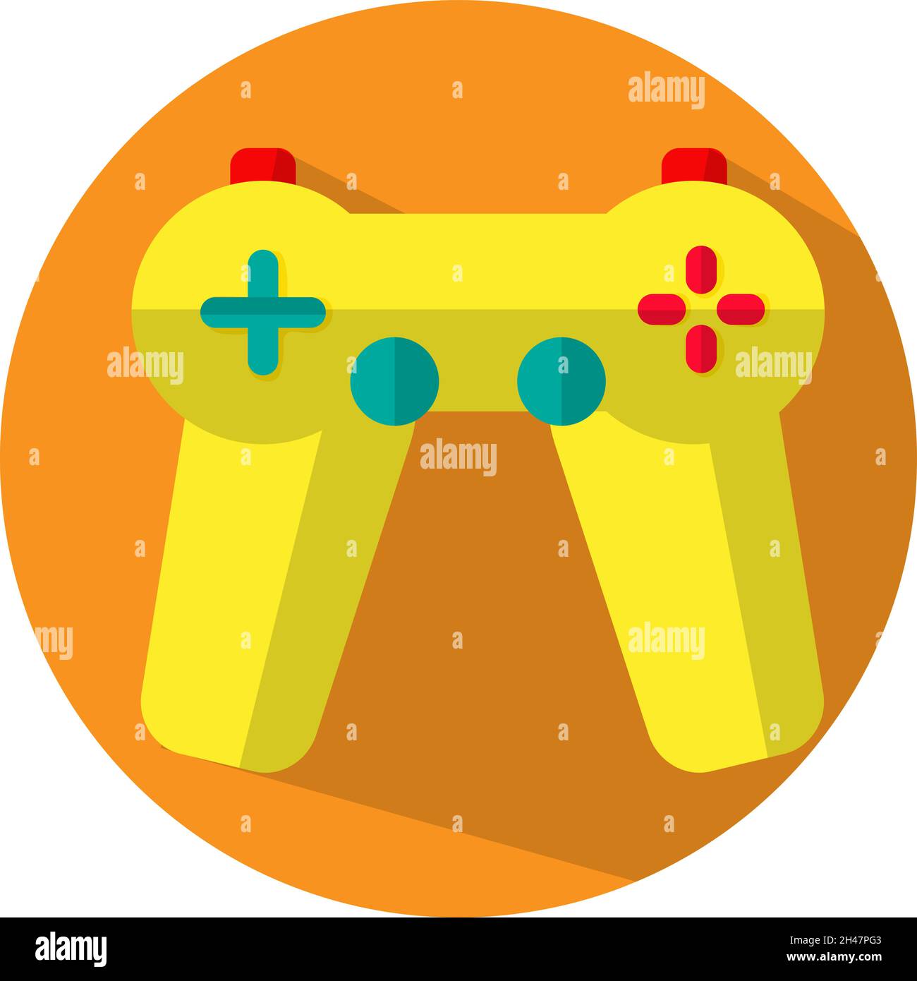 Game controller, illustration, vector, on a white background Stock ...
