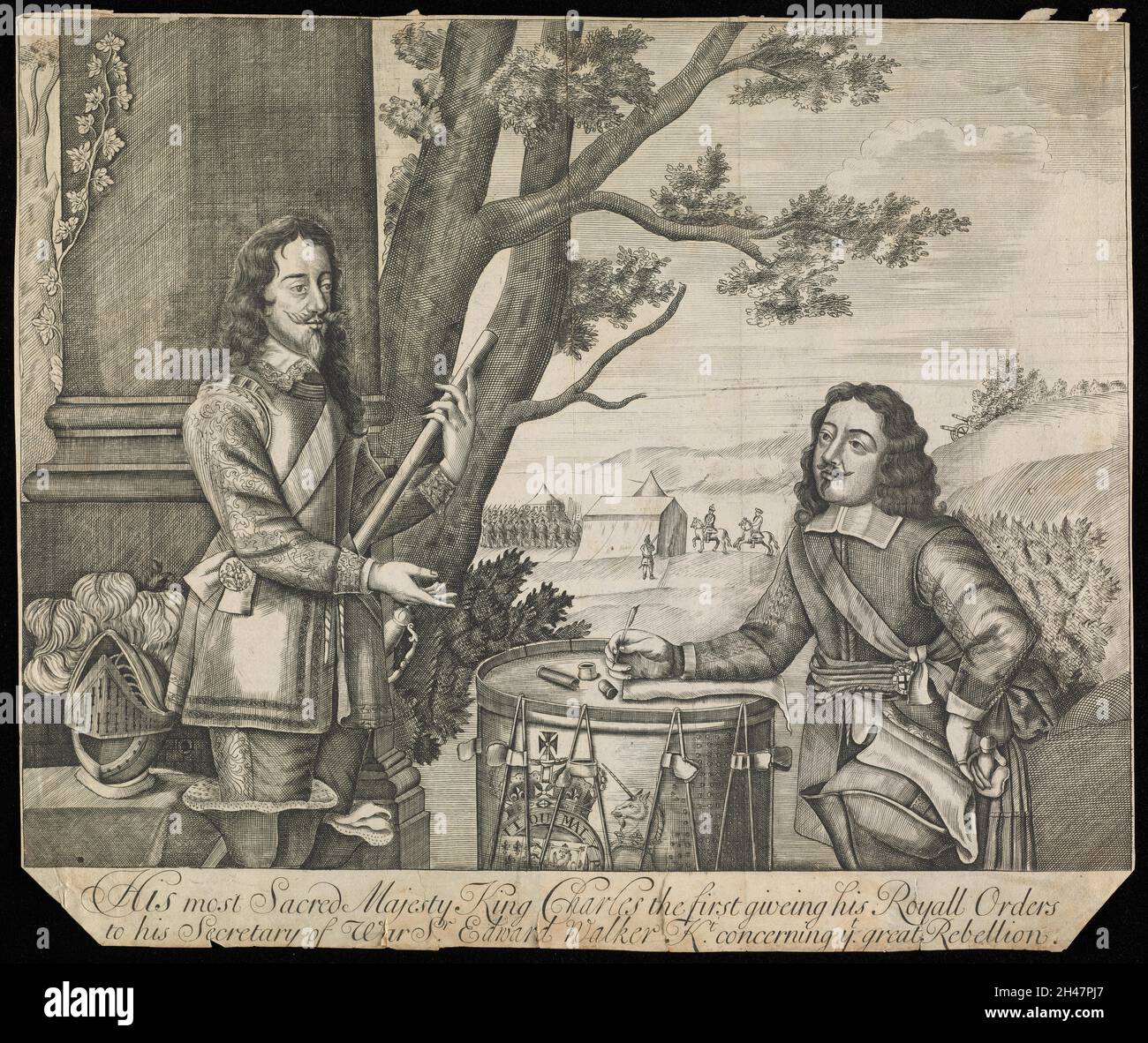 King Charles I giving orders to Sir Edward Walker during the English ...