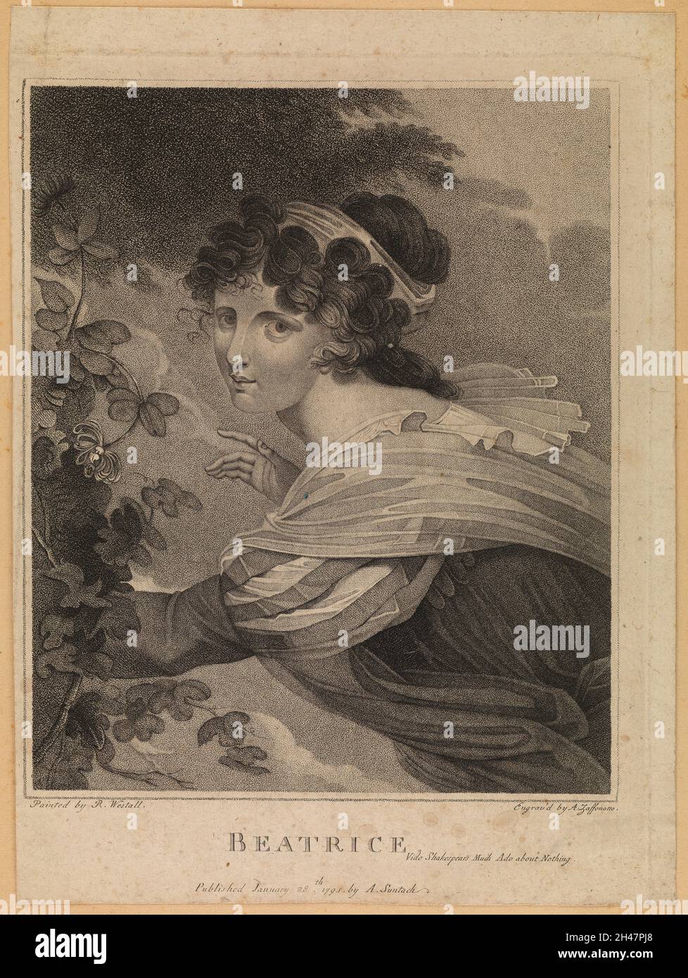 Beatrice, in Shakespeare's Much ado about nothing. Stipple engraving by ...