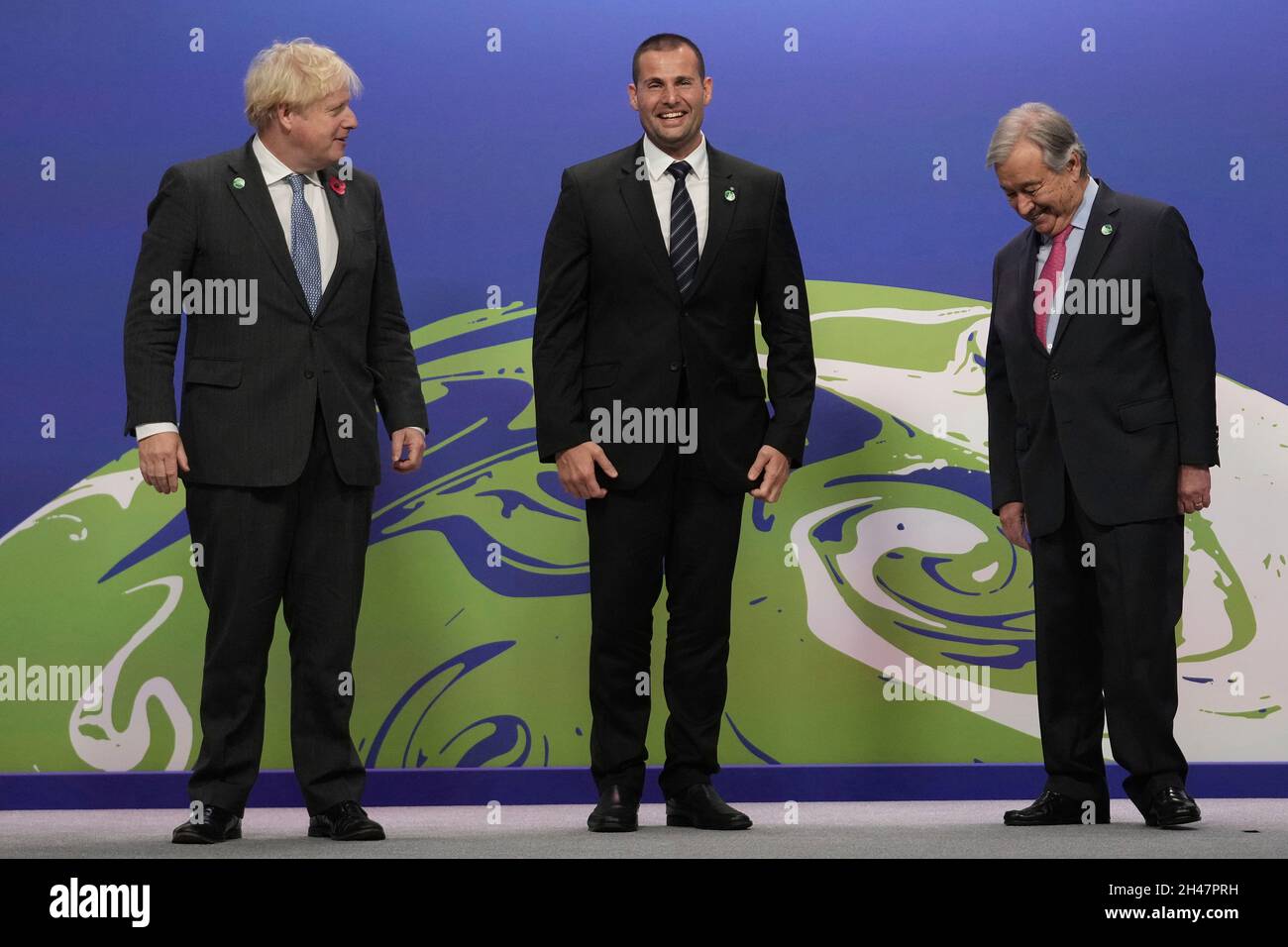 Prime Minister Boris Johnson (left) and UN Secretary-General Antonio ...