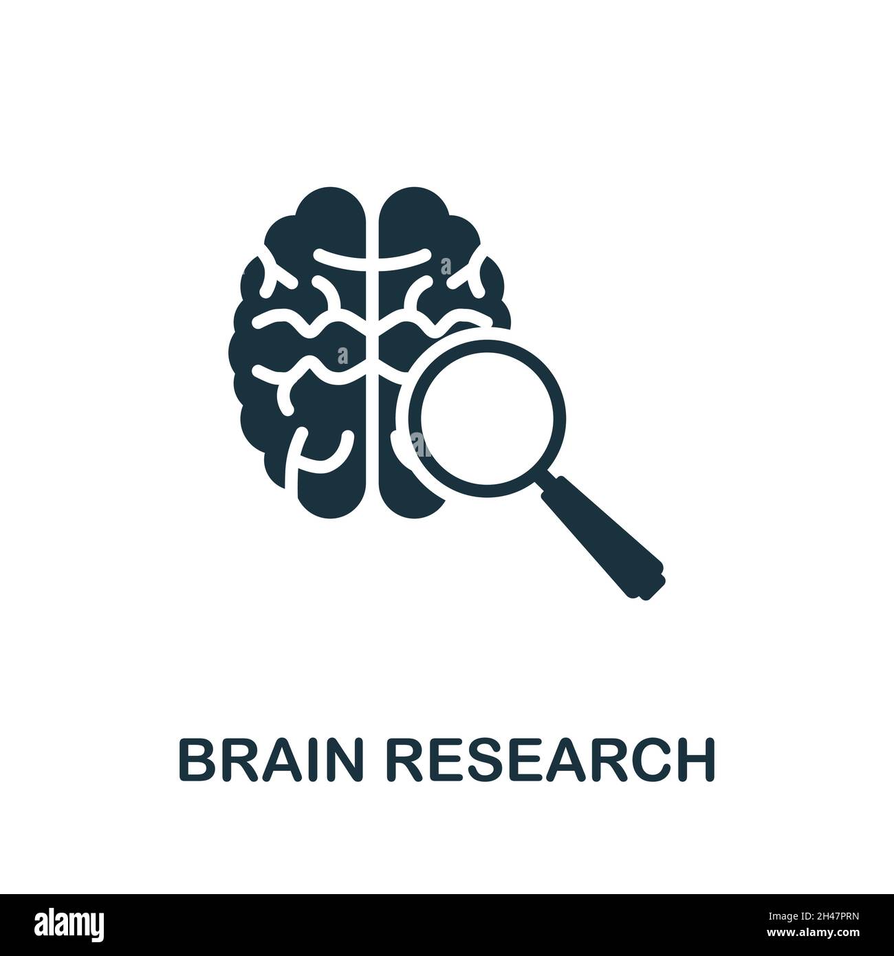 Brain Research icon. Monochrome sign from psychotherapy collection ...