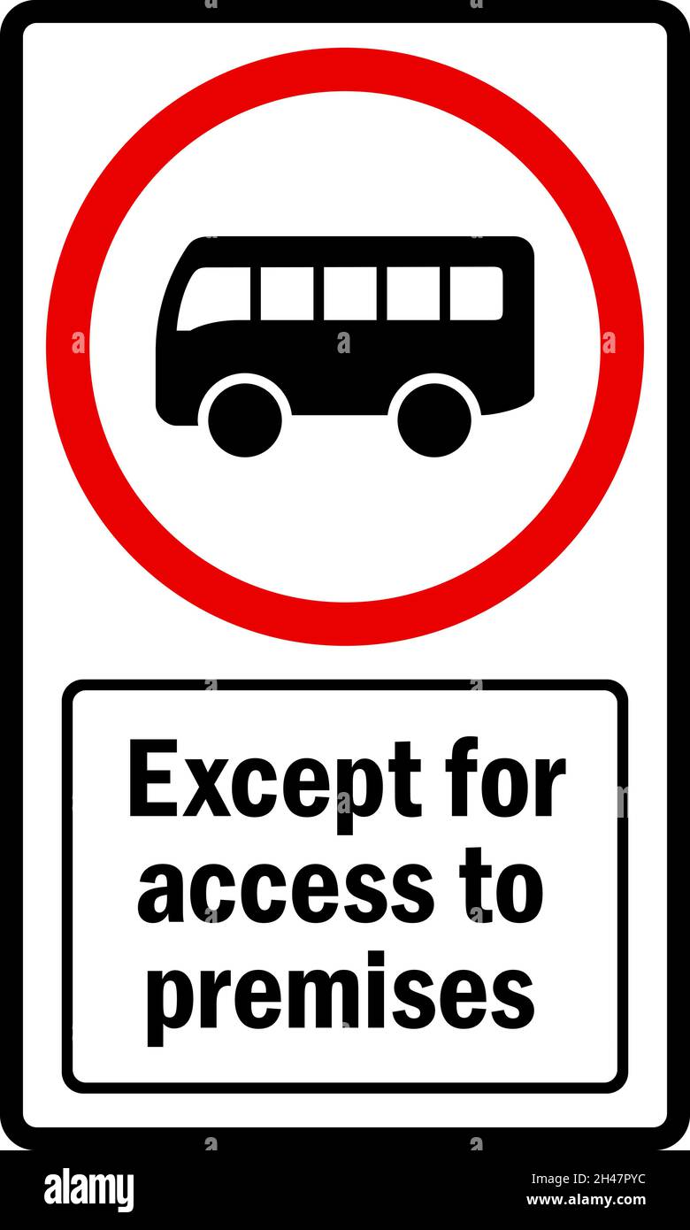 Do not enter except buses Stock Vector Images - Alamy