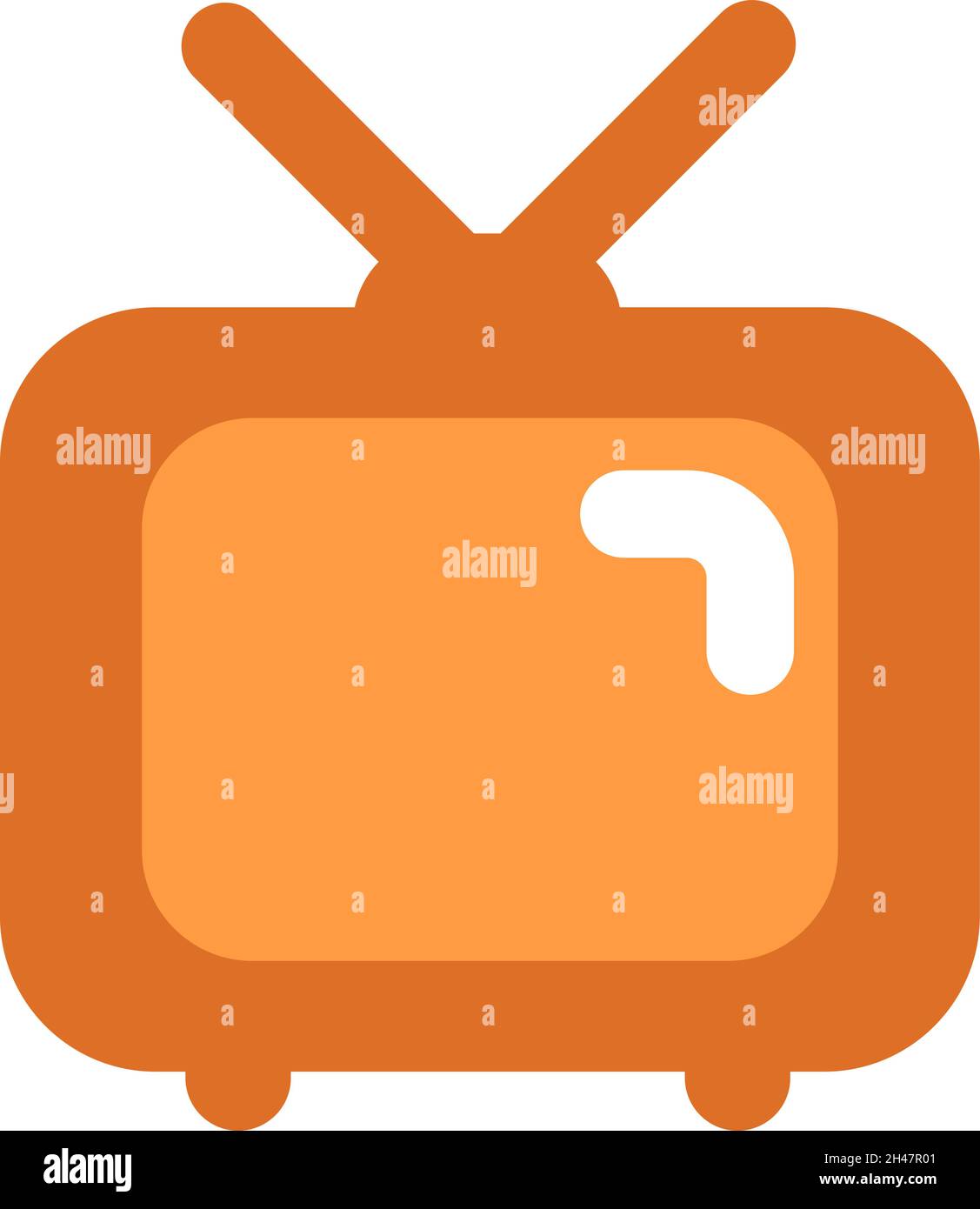 Old orange TV, illustration, vector, on a white background Stock Vector ...