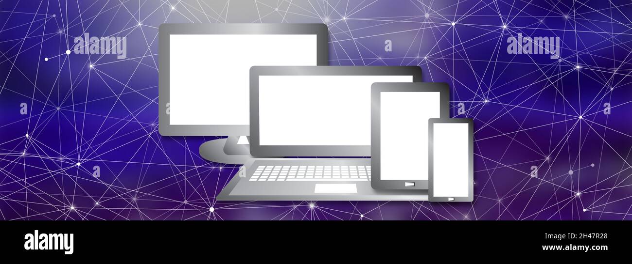 Illustration of a technology devices concept Stock Photo - Alamy