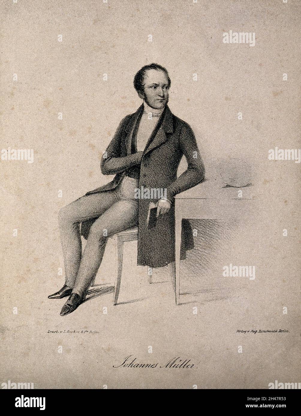 Johannes Mueller. Lithograph Stock Photo - Alamy