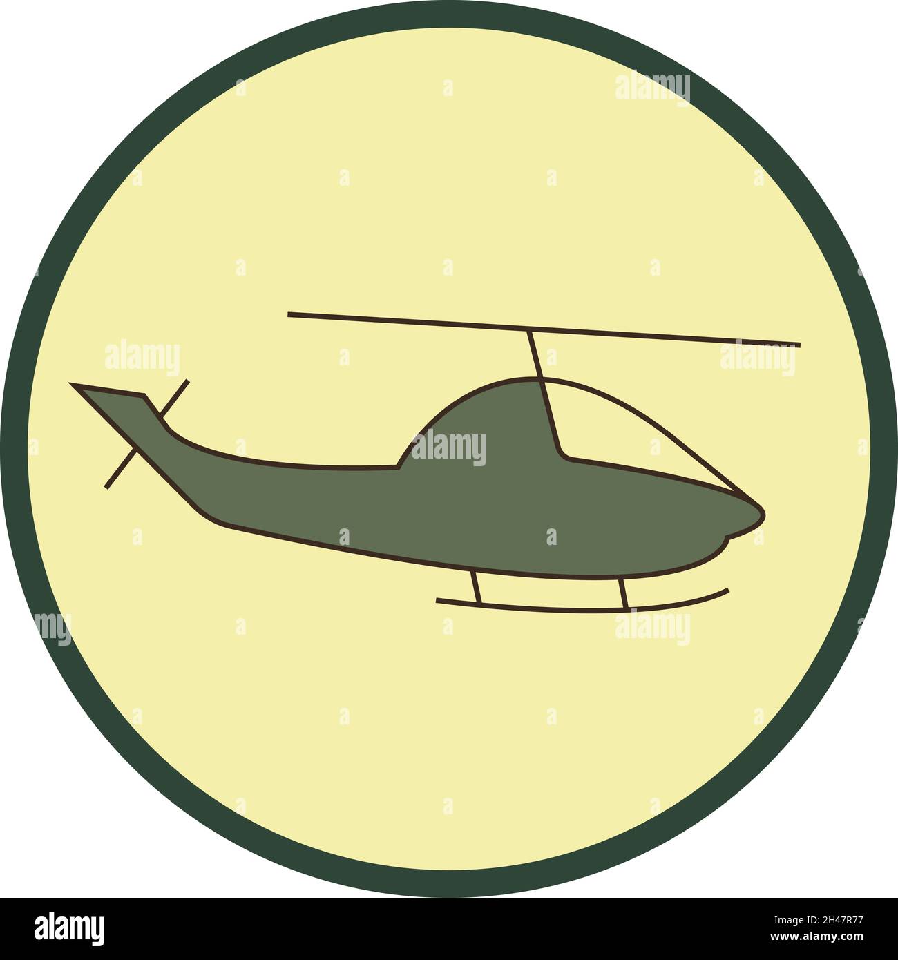 Helicopter icon vector graphics design on circle green background Stock ...