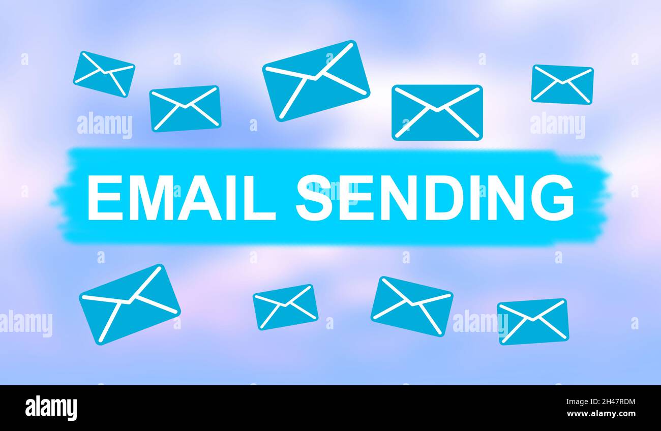 Illustration of an email sending concept Stock Photo - Alamy
