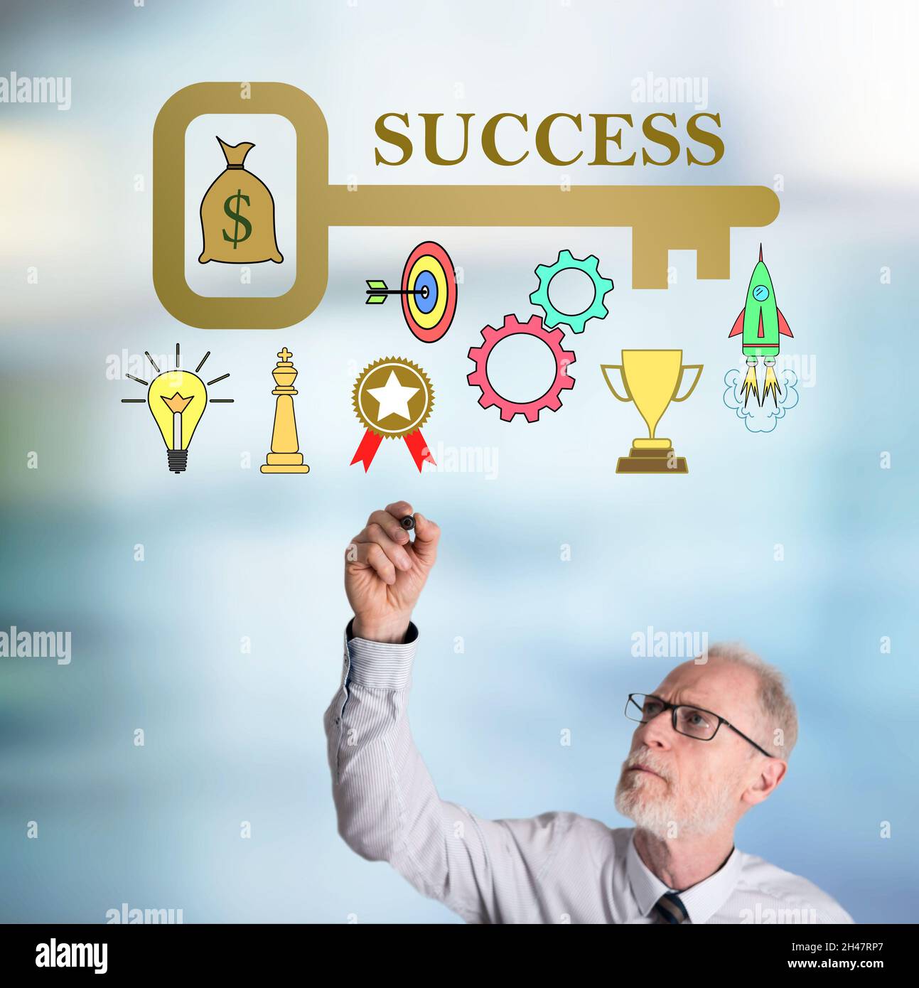 Business success concept drawn by a businessman Stock Photo - Alamy
