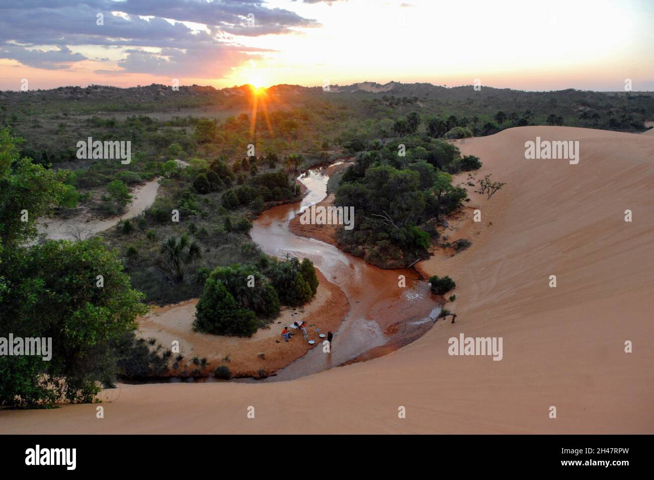 Mesmerizing sunrise view of Natural monument Jalapao dunes in the ...