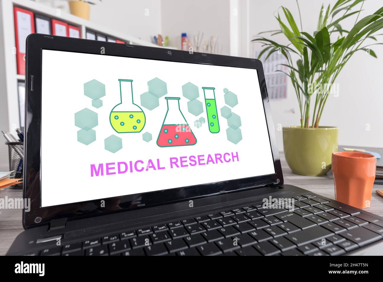 Laptop screen with medical research concept Stock Photo - Alamy