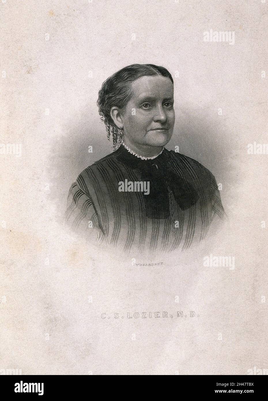 Clemence Sophia Harned Lozier. Stipple engraving by H. B. Hall, junior ...